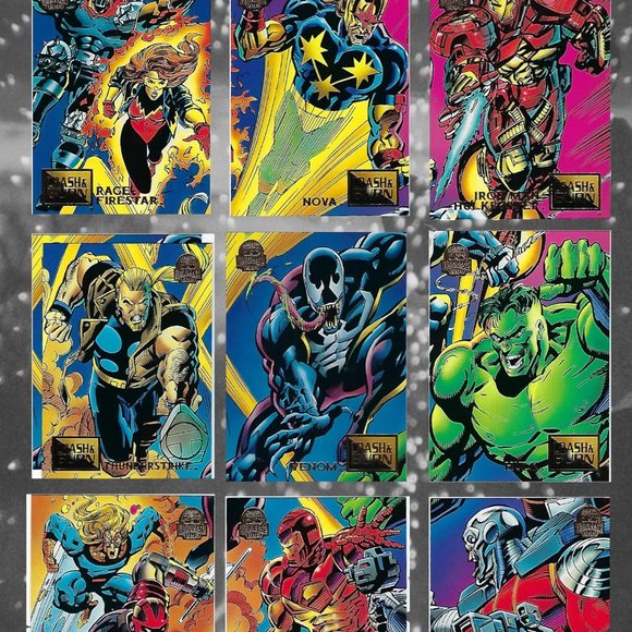 Marvel | Art | 994 Marvel Trading Cards Crash Burn Full Set Of 9 | Poshmark